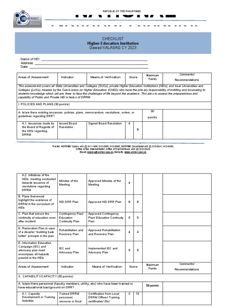 Final Checklist Hei 1 | PDF | Safety