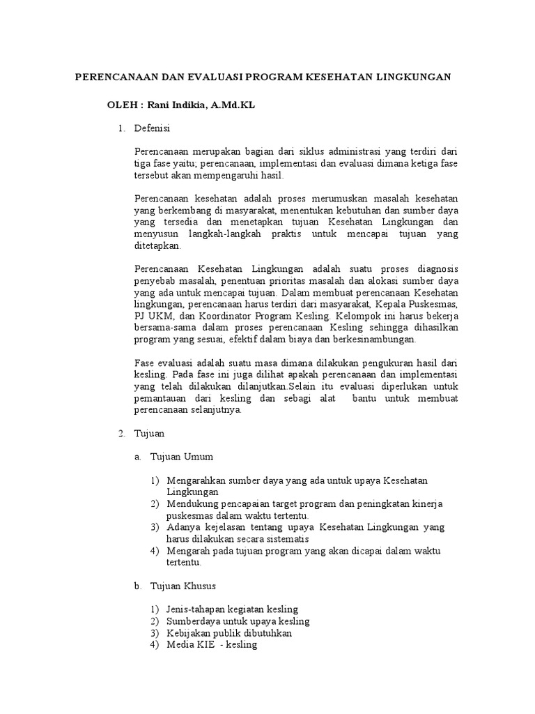 Contoh Perencanaan Promkes Di Puskesmas Pdf