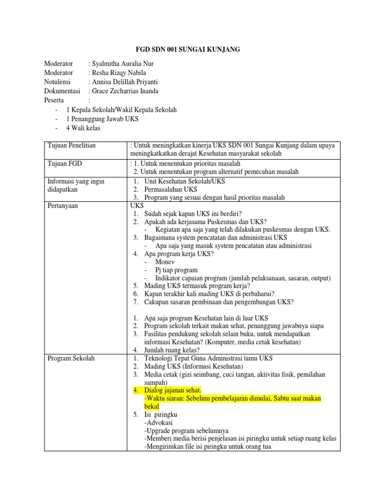 FGD Salinan | PDF | Karier & Perkembangan | Pengembangan Diri