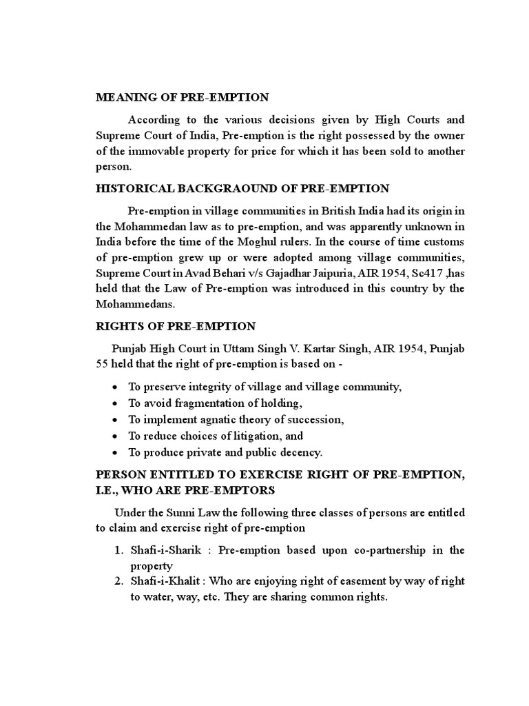 Pre-Emption Presentation | PDF | Environmental Law | Common Law