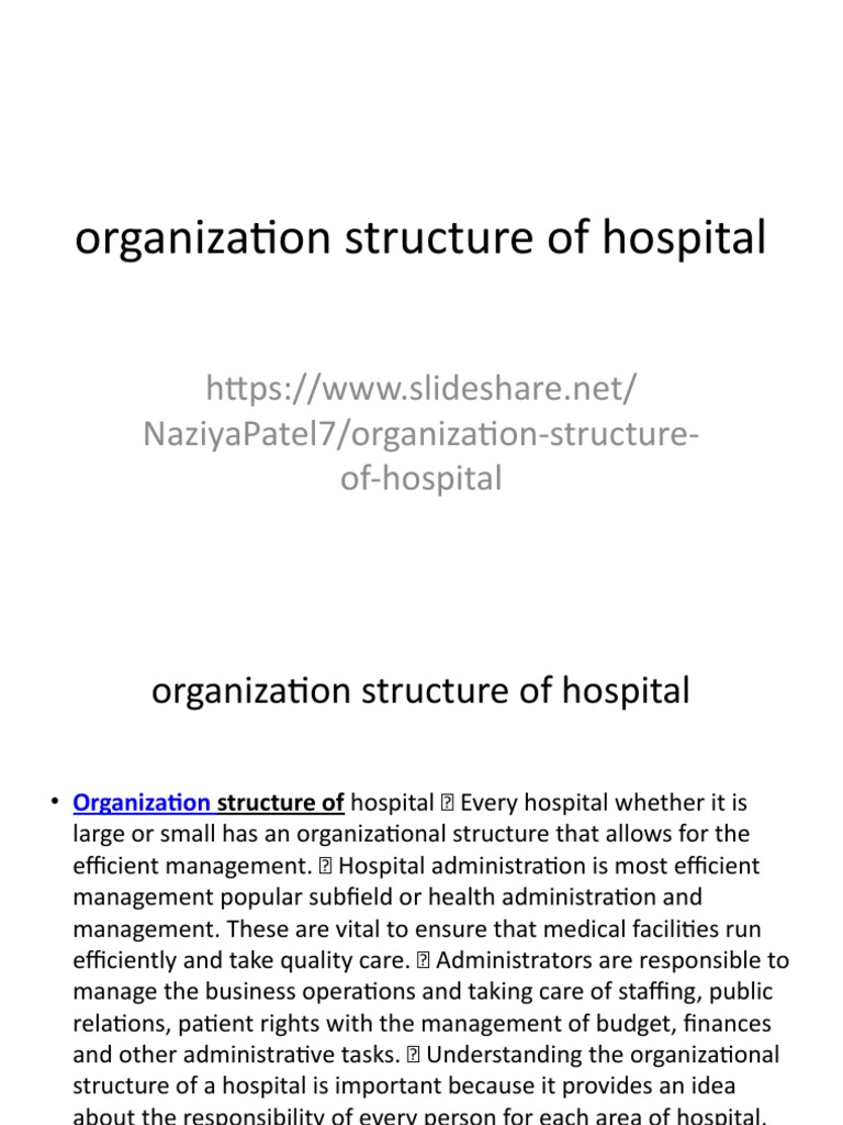 Organization Structure of Hospital | PDF | Hospital | Medicine