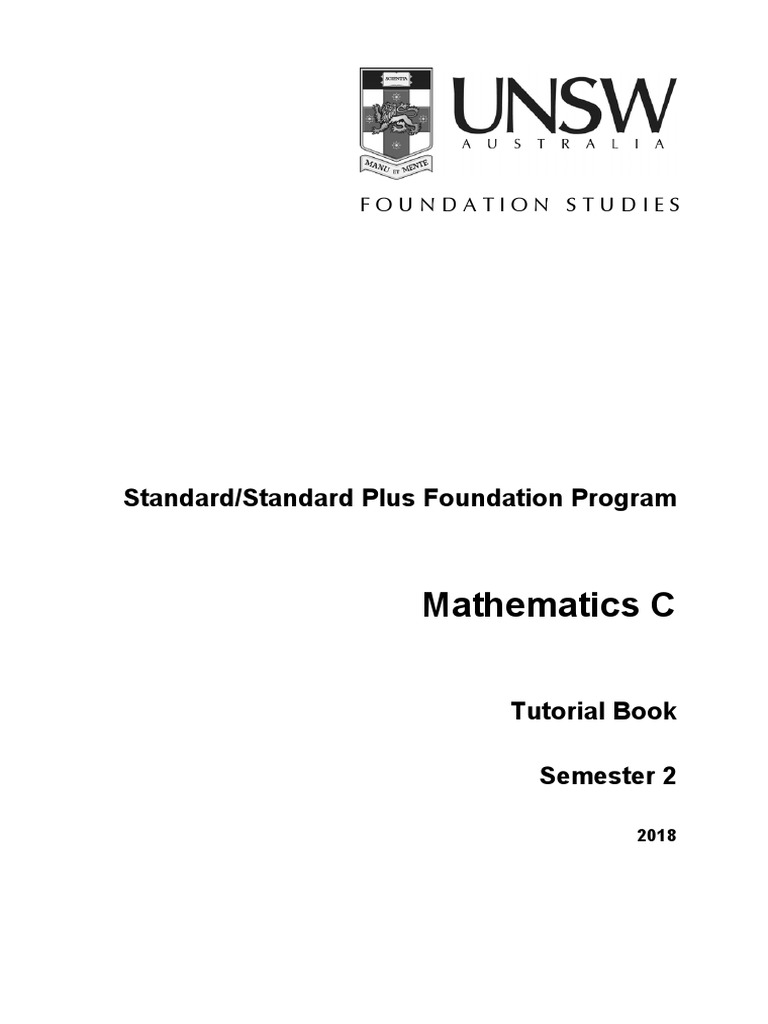 03 2018 Maths C Sem 2 Tutorial Book Pdf Teaching Methods Materials