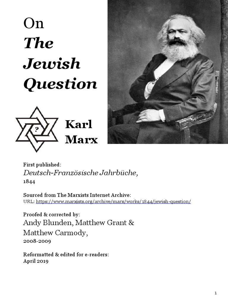 1844 - On The Jewish Question - Karl Marx | PDF | Theology | Citizenship
