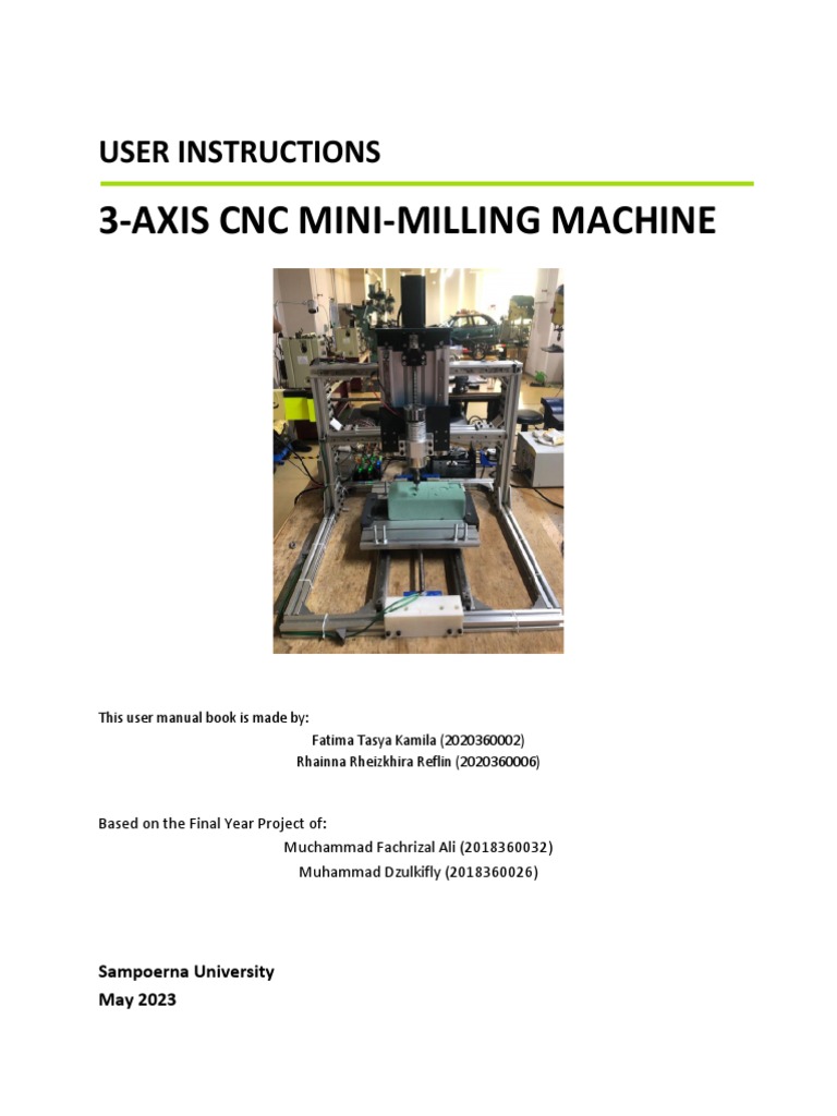 CNC Mini-Mill User Guide | PDF | Numerical Control | Equipment
