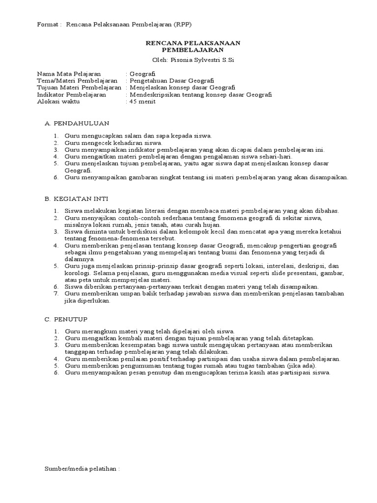 Format RPP CGP 10 REGULER | PDF