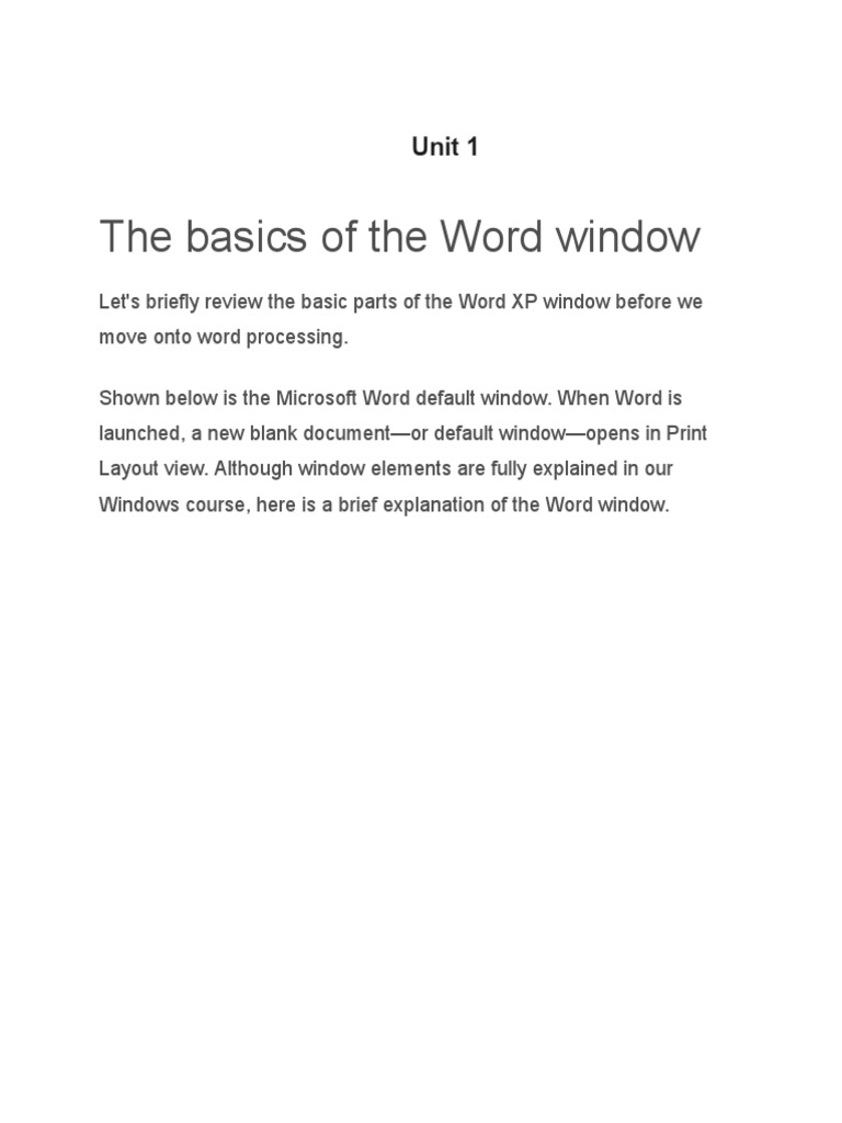 Microsoft Word Basics and Features Guide | PDF | Microsoft Word ...