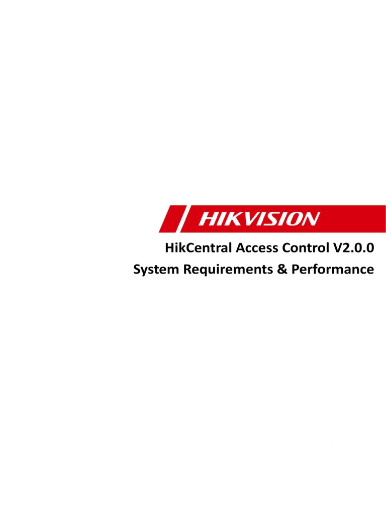 HikCentral Access Control - V2.0 - System Requirements and Performance ...