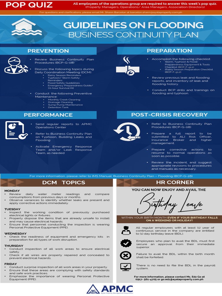 E-Learn for June 10-14, 2019 (BCP Guidelines on Flooding) | PDF ...