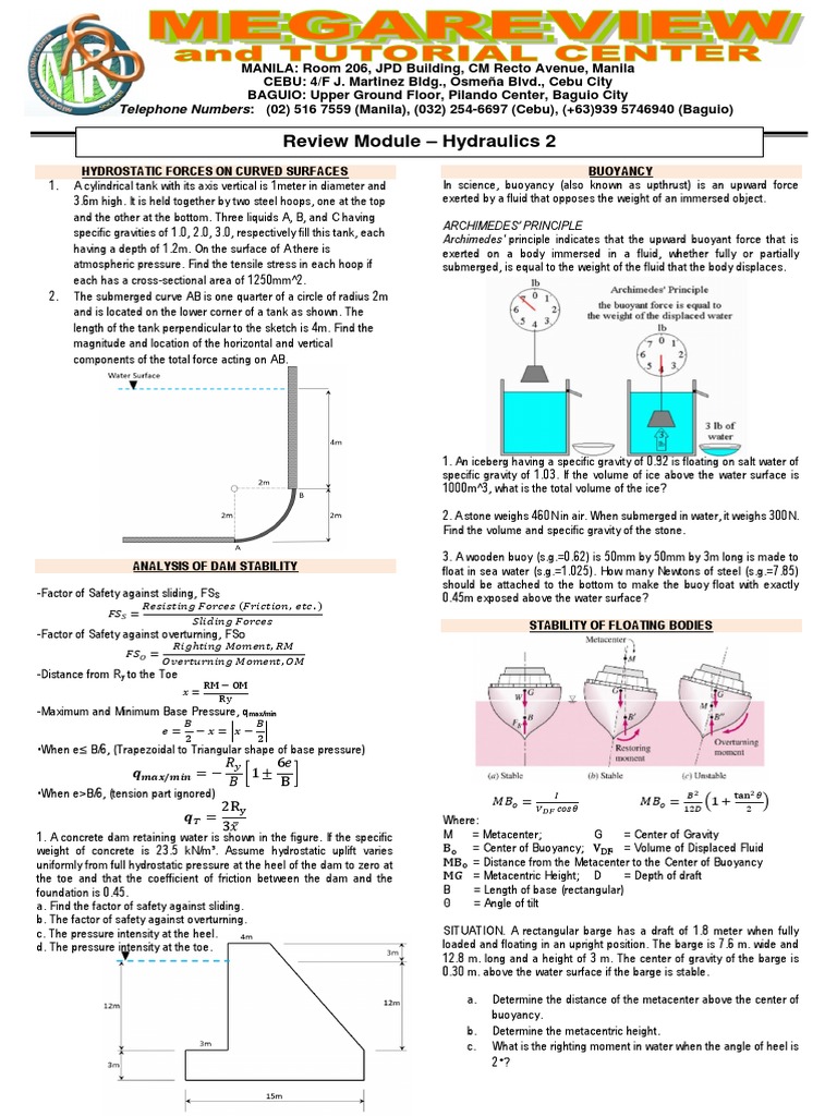 RM 36 - Hydraulics 2 Forces-Bodies | PDF | Buoyancy | Physics