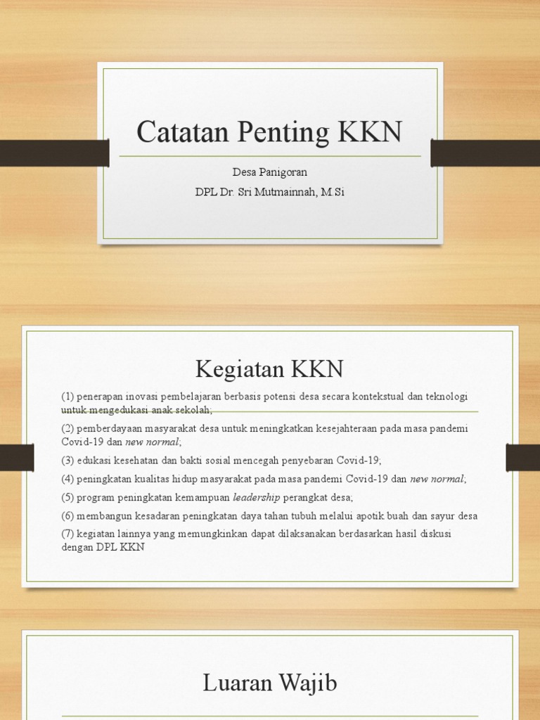 Catatan Penting KKN | PDF