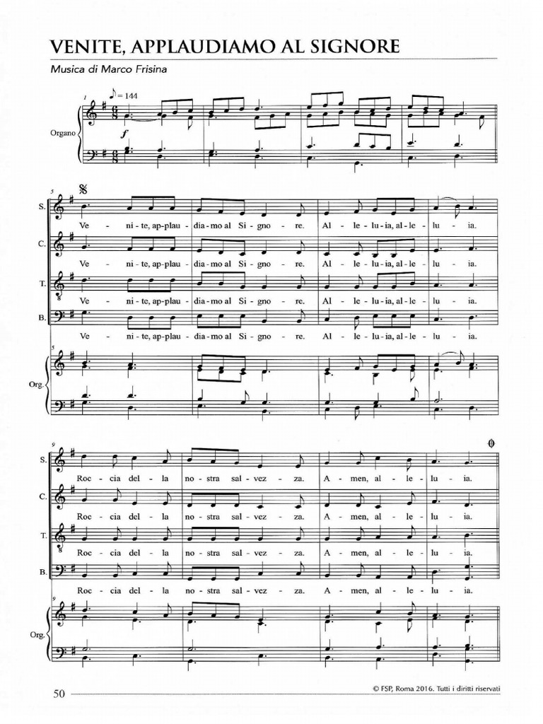 Venite, Applaudiamo Al Signore Organo | PDF