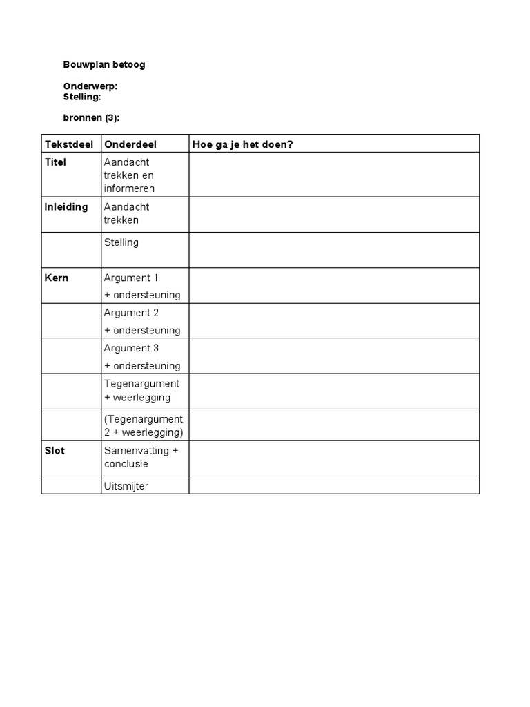 4H Bouwplan Betoog | PDF