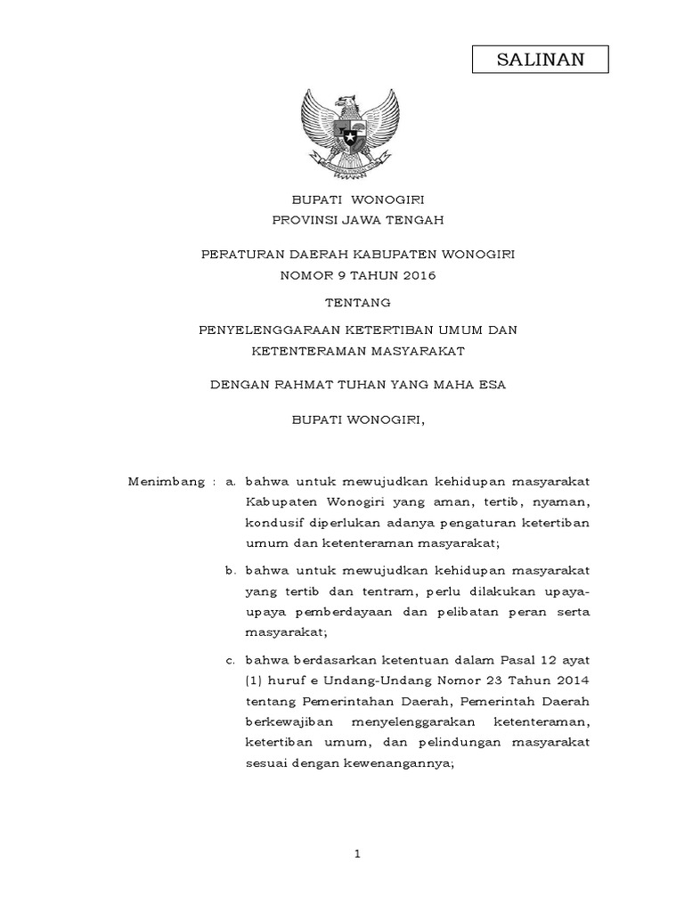 Perda 9 TH 2016 | PDF