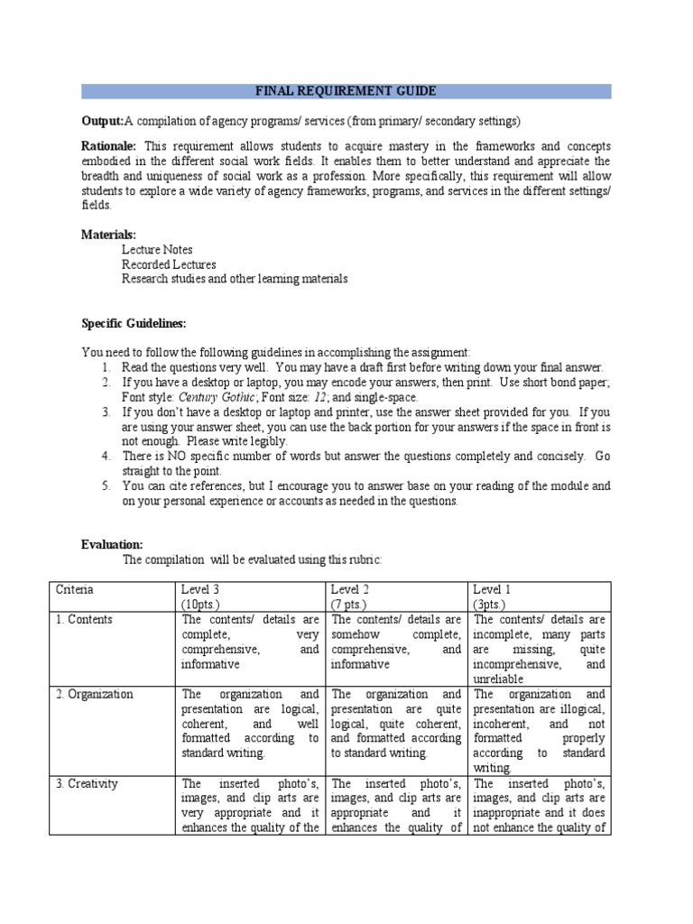 Final Requirement Guide | PDF | Human Communication | Learning Final Requirement Guide | PDF | Human Communication | Learning