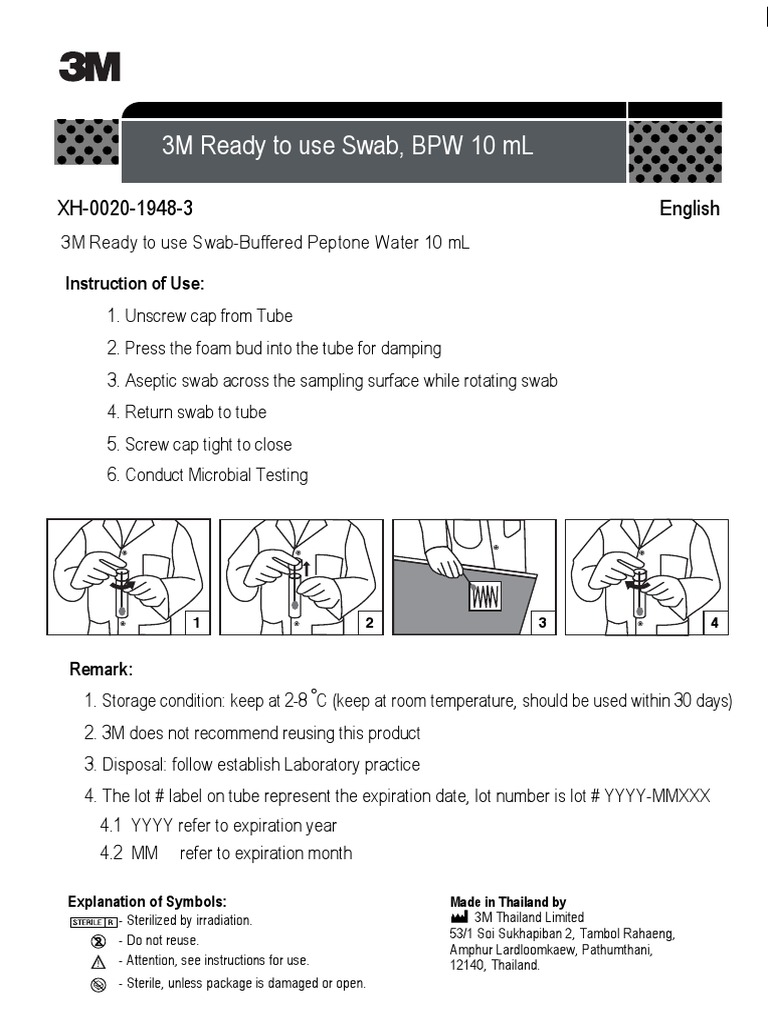 3M Swab Instructions for Microbial Testing | PDF