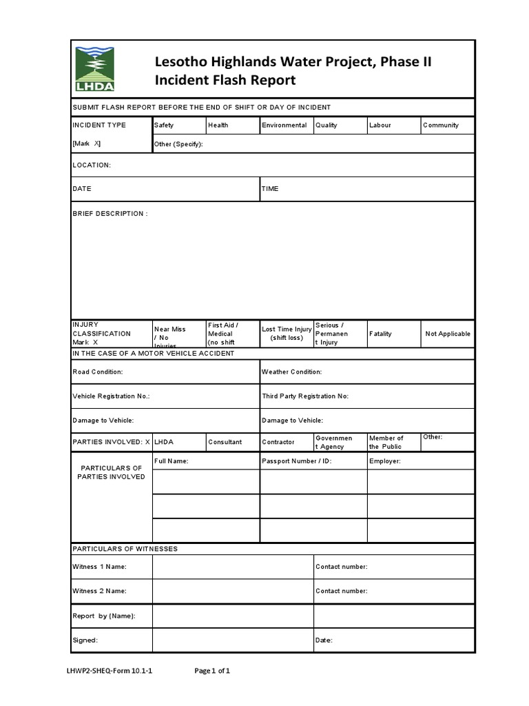 10.1-1 LHWP2 - Incident - Flash - Report - V1.0 | PDF