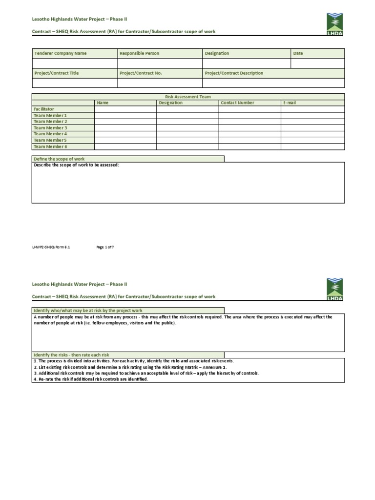Contractor Risk Assessment Guide | PDF