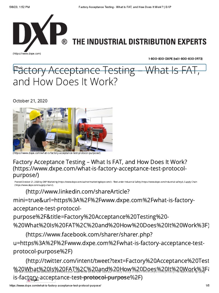 Factory Acceptance Testing - What Is FAT, and How Does It Work - DXP ...