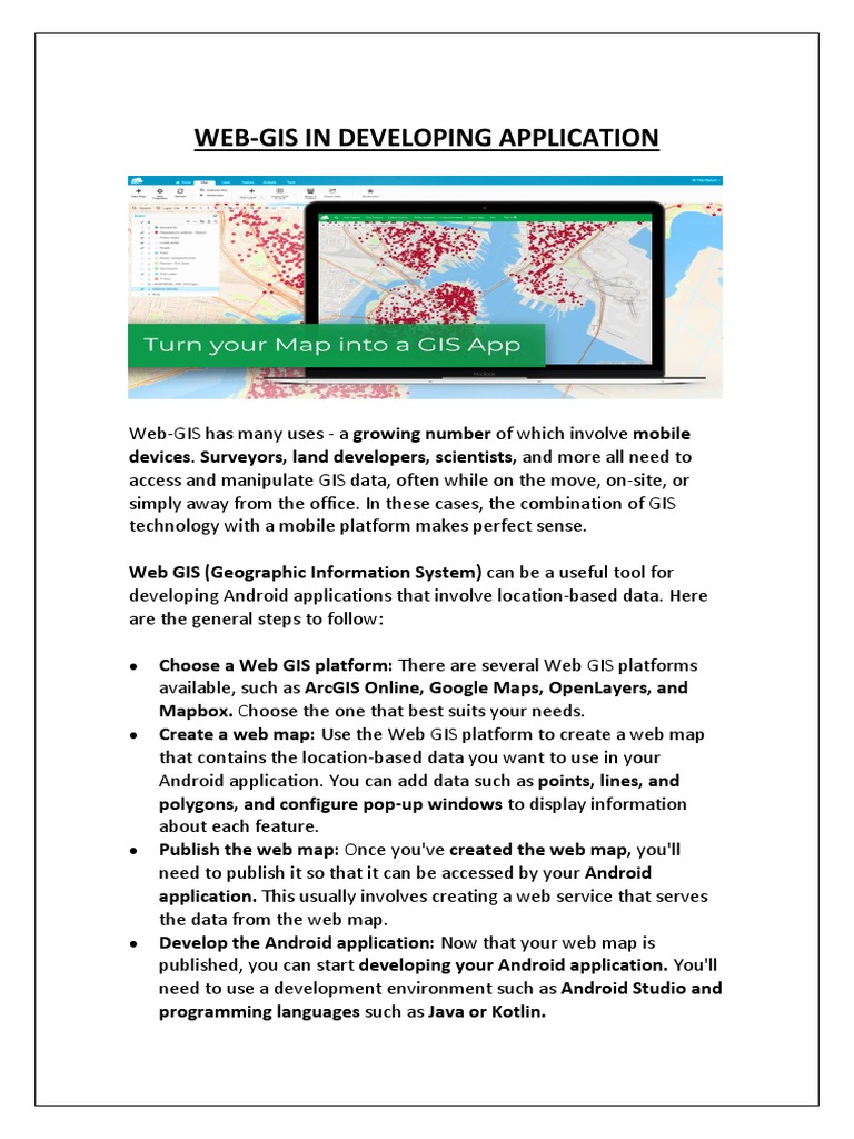 WebGIS IN APPLICATION | PDF | Geographic Information System | Android (Operating System)