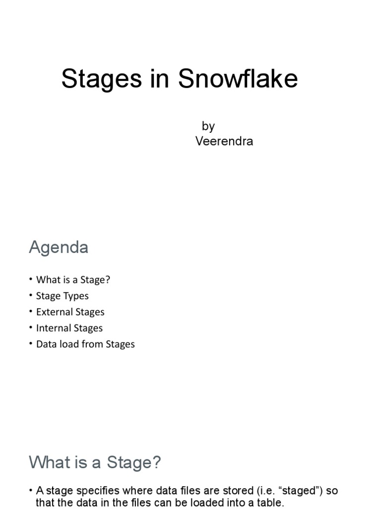 7.stages in Snowflake | PDF | Cloud Computing | Computer File