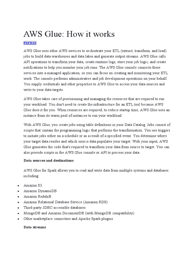 AWS Glue | PDF | Apache Spark | Metadata