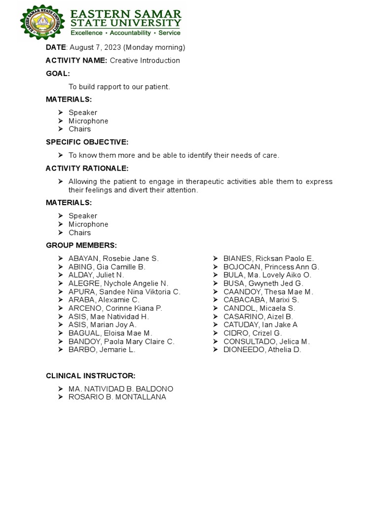 Cebu Activity Design | PDF | Psychotherapy | Communication