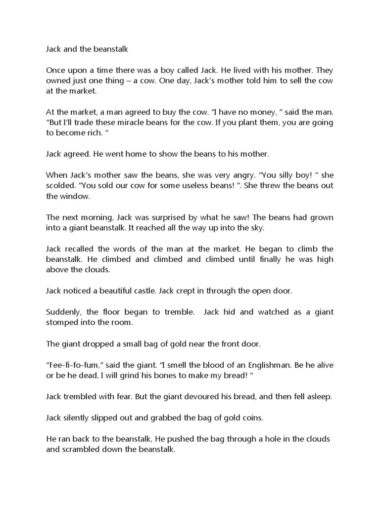 Jack and The Beanstalk - Final | PDF
