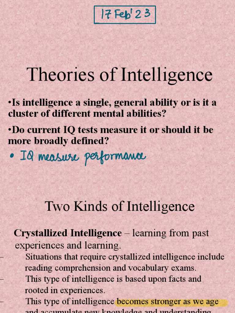 Theories of Intelligence | PDF | Intelligence | Mental Processes