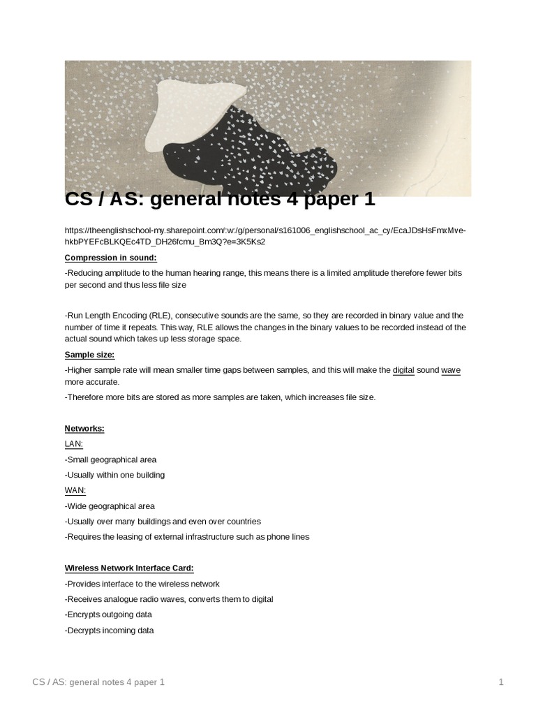 CS As General Notes 4 Paper 1 | PDF