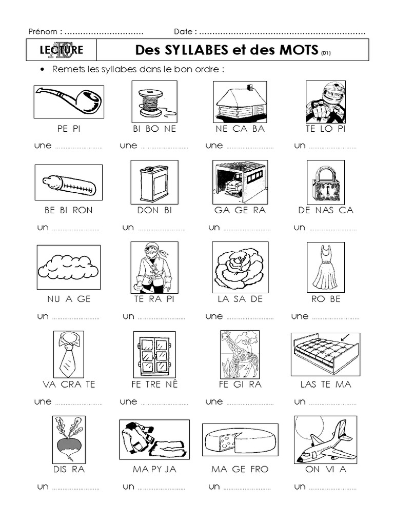 Syllabes Et Mots 01 | PDF
