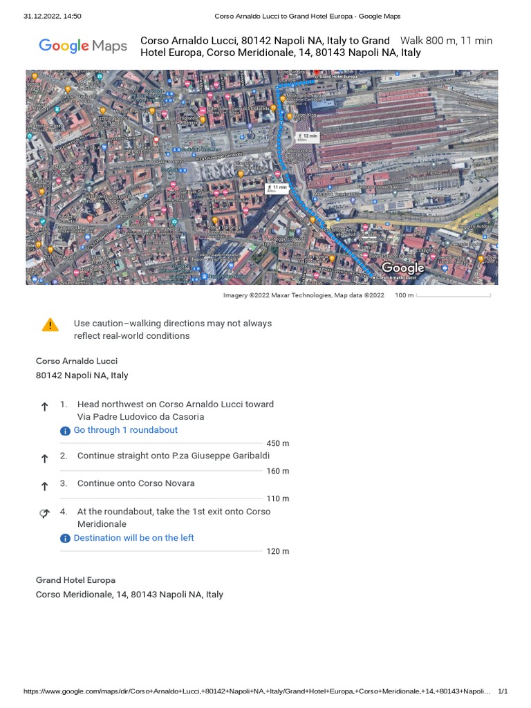 Corso Arnaldo Lucci To Grand Hotel Europa - Google Maps | PDF