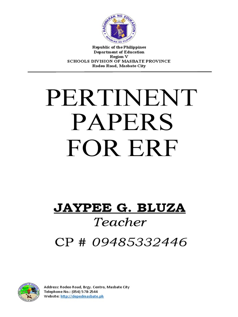 Pertinent Papers for ERF Submission | PDF
