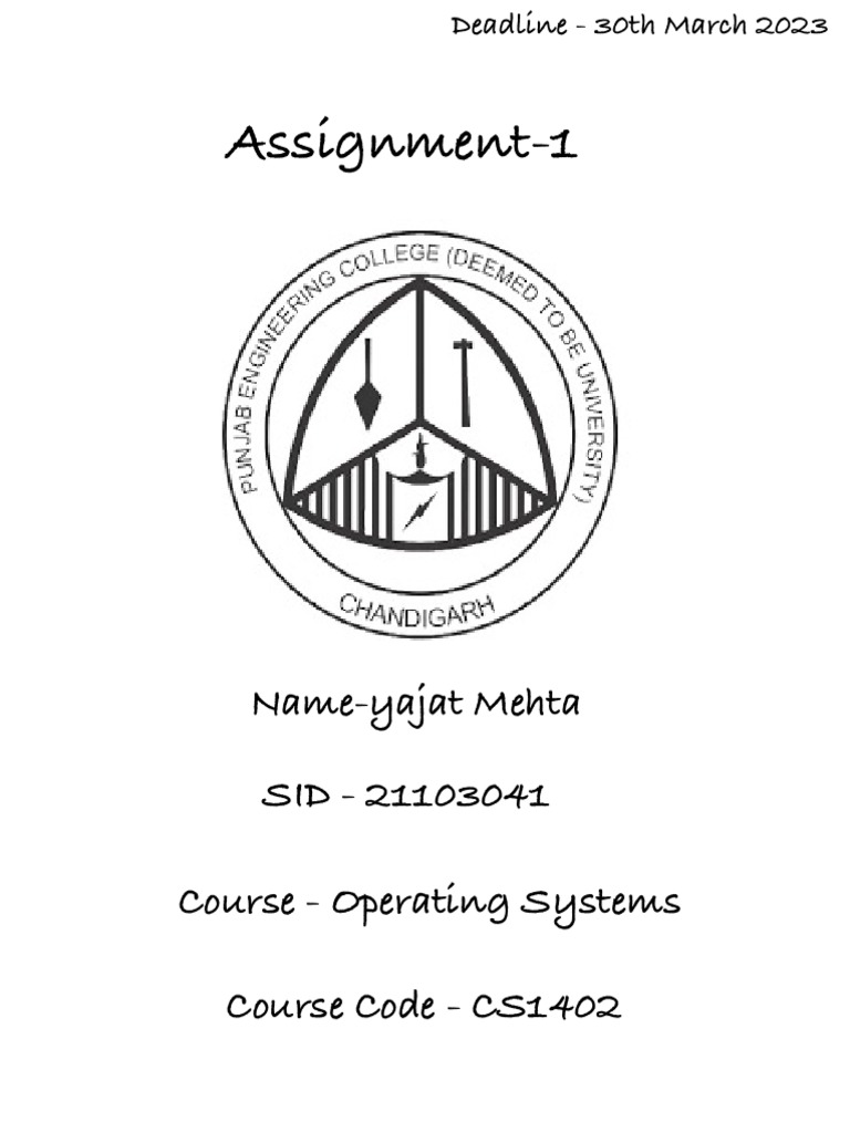 Assignment 1 Solution Pdf