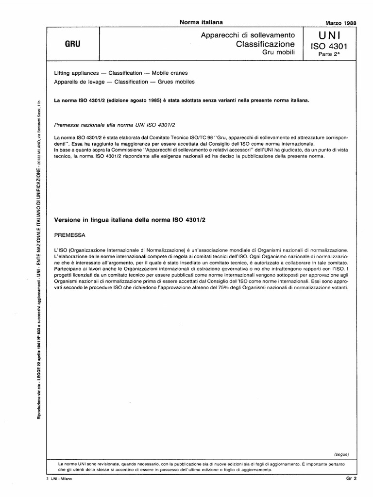 Uni Iso 4301 - 2 - 1988 | PDF