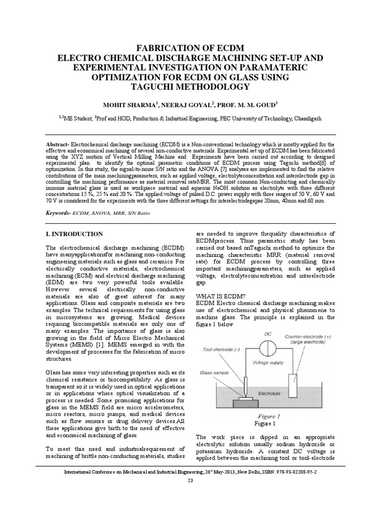 MMG - International Conference On Mechanical and Industrial Engineering | PDF | Anode | Electrode
