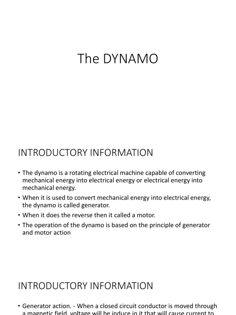 DC Mach Dynamo Structure | Download Free PDF | Electric Generator ...