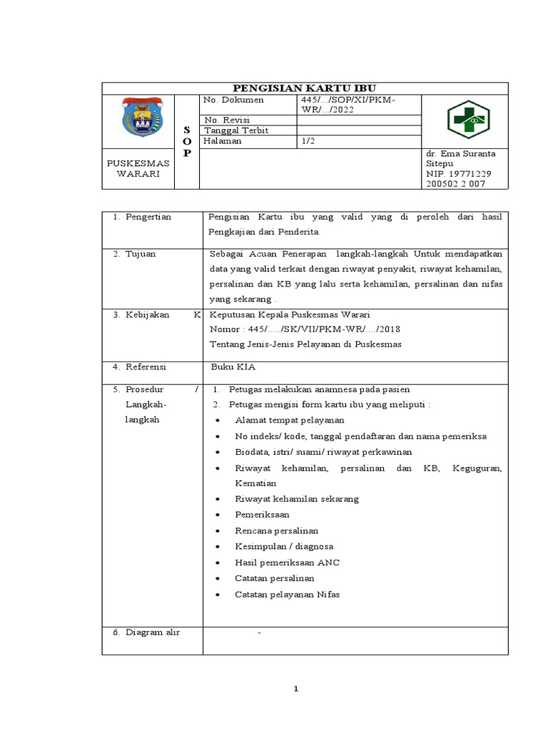 Pengisian Kartu Ibu | PDF