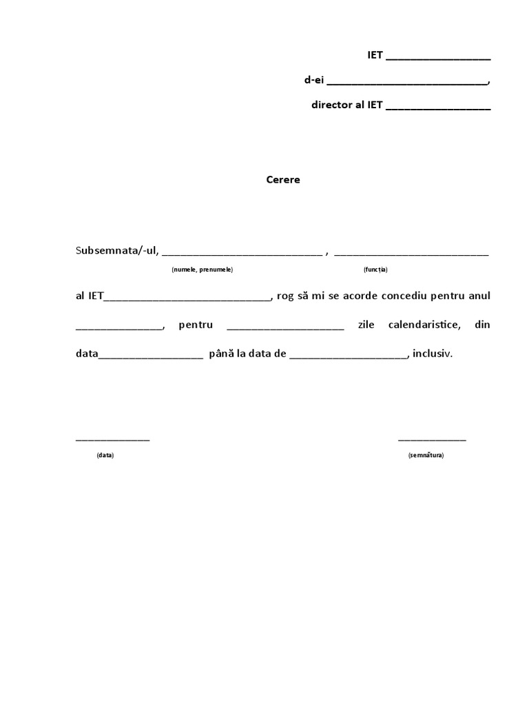 5 A Cerere Concediu Angajat | PDF