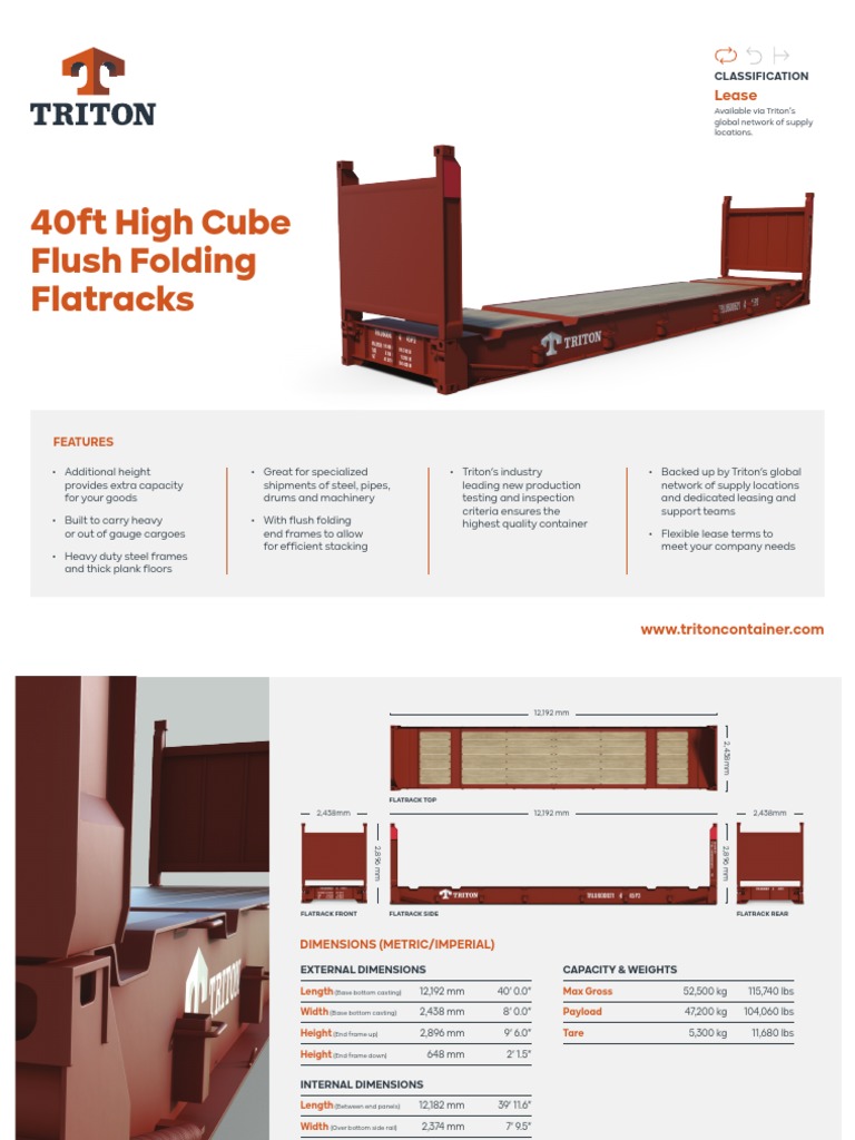 Triton Lease 40ft High Cube Flush Folding Flat Rack | PDF