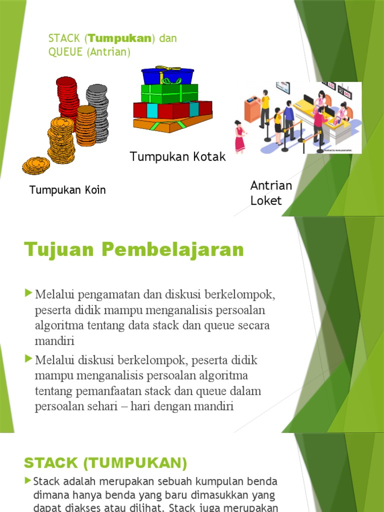 STACK (Tumpukan) Dan QUEUE (Antrian | PDF