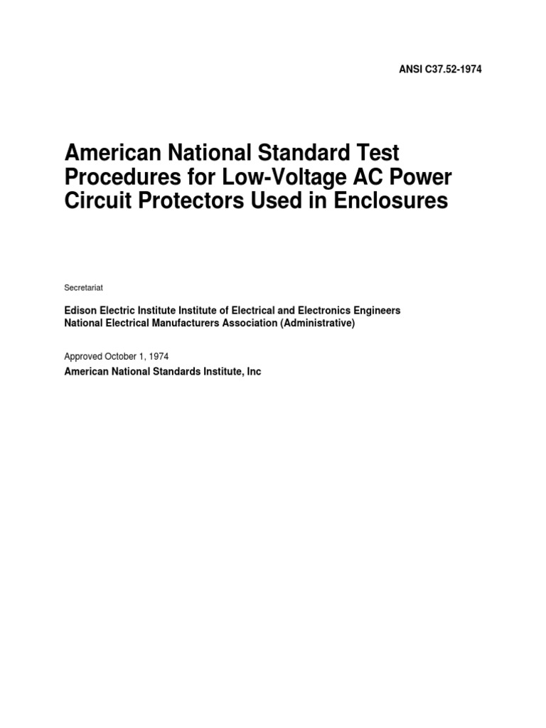 American National Standard Test Procedures For Low-Voltage AC Power ...