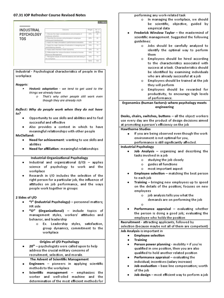 07.31 IOP Refresher Course Notes-Revised | PDF | Industrial And ...