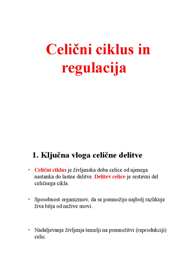 Celični Ciklus in Regulacija | PDF