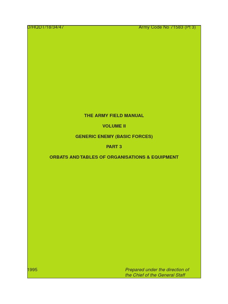 AFM - Vol 2 - Generic Enemy (Basic Forces) - Part 3 - OrBATs | PDF ...