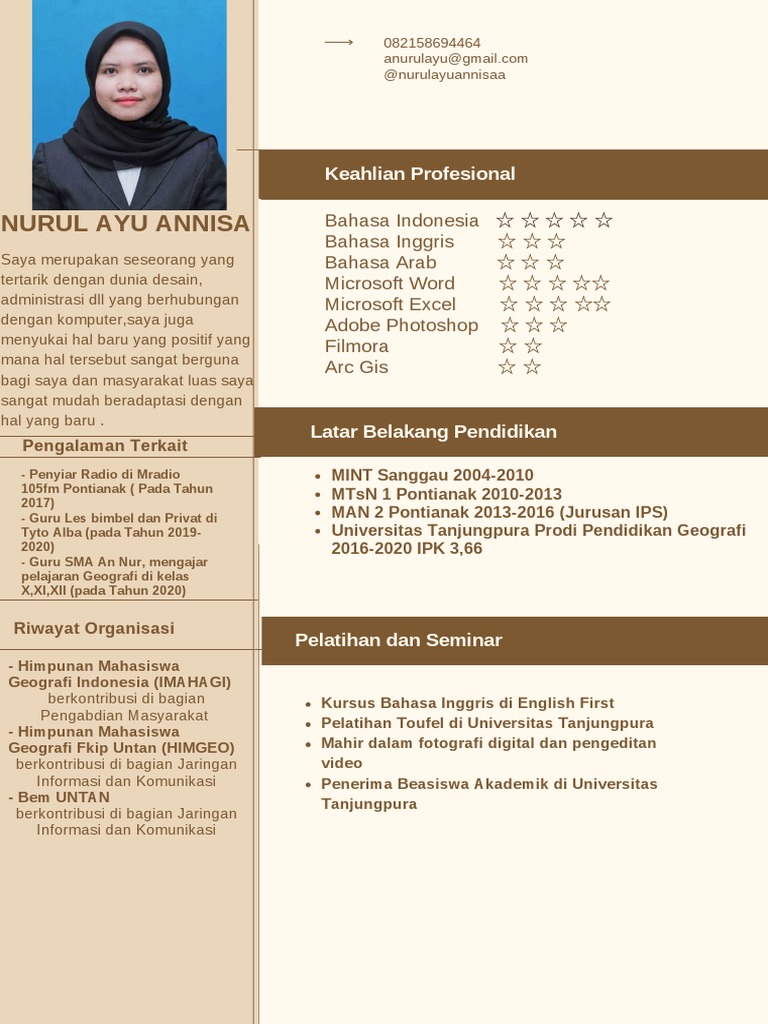 CV Nurul Ayu Annisa | PDF | Karier & Perkembangan