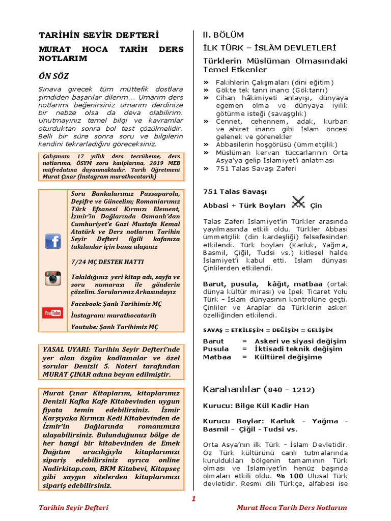 KPSS Tarih Tarih SelÃ Uklu Devleti Ve Ã Ncesi Ders Notu | PDF