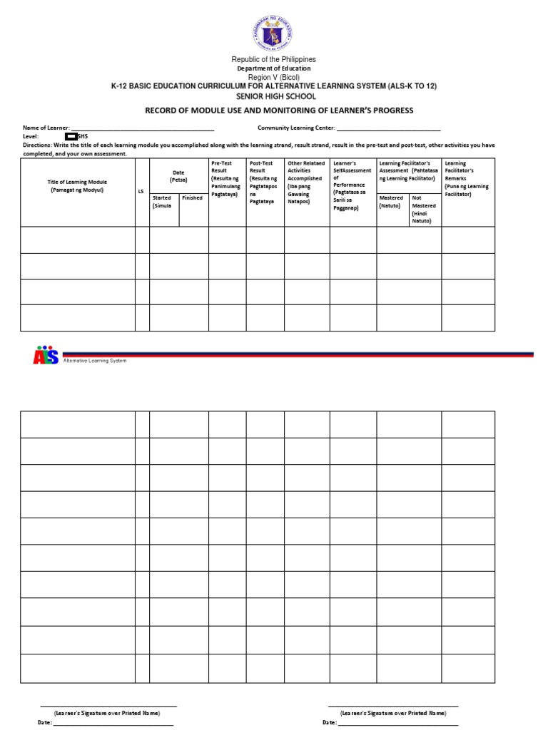 Record of Module Use Shs | Download Free PDF | Learning | Behavior ...