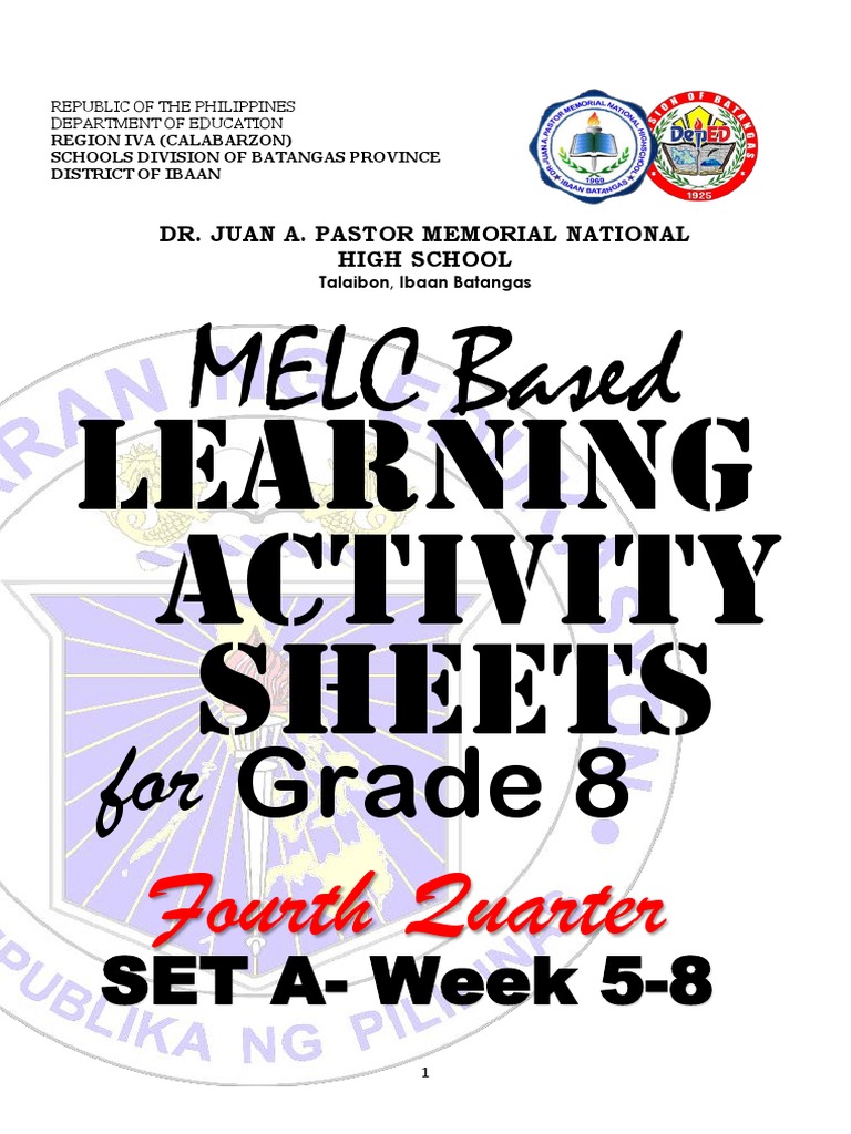 Grade 8 Learning Activity Sheets | PDF | Stress (Linguistics) | Pitch ...