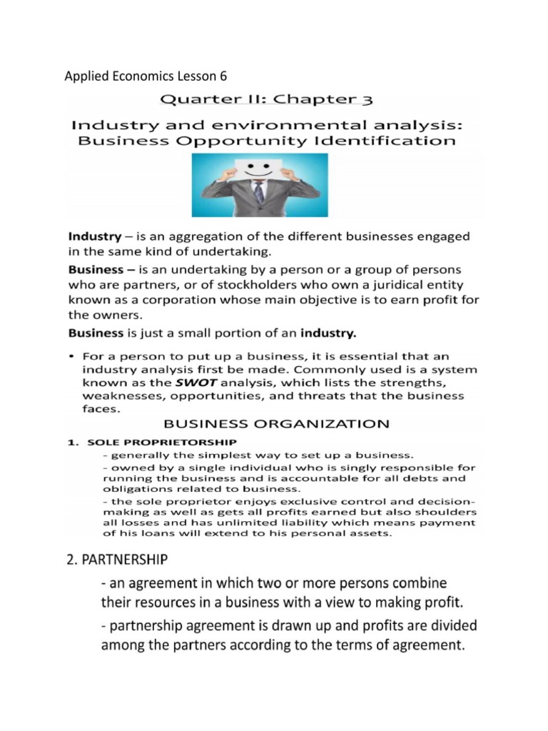 Applied Economics: Lesson 6 | PDF