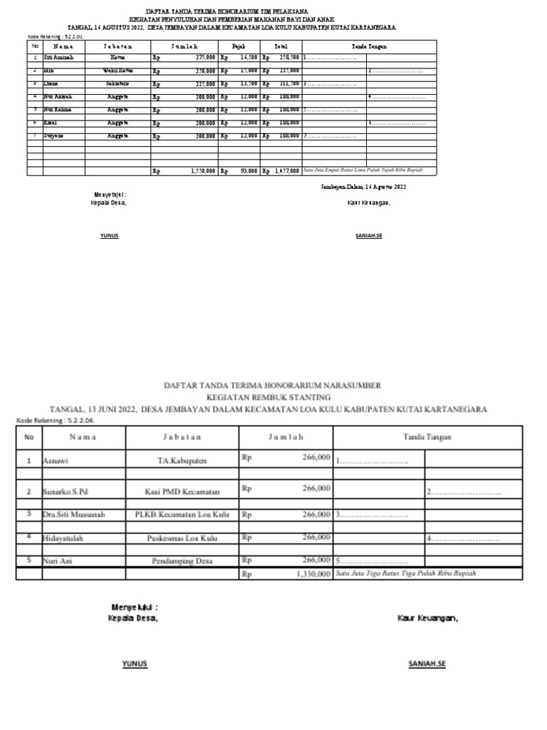 Tanda Terima Panitia | PDF